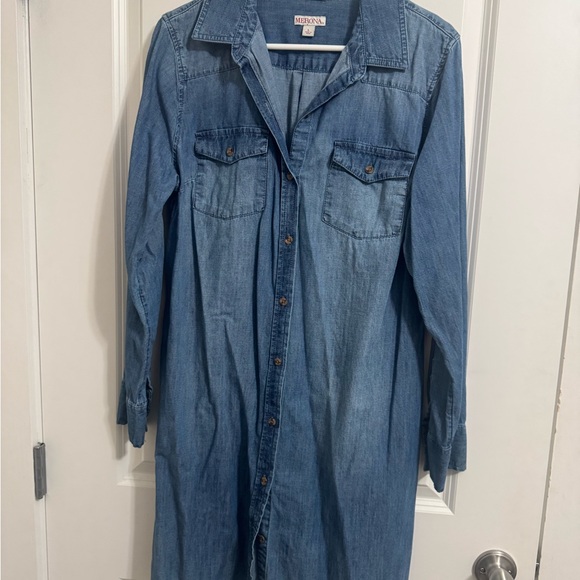 Merona | Dresses | Merona Blue Denim Shirt Dress | Poshmark